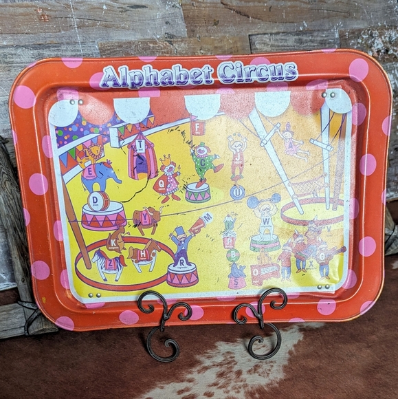 Alphabet Circus | Toys | Vintage Alphabet Circus Folding Top Lap Tray W ...